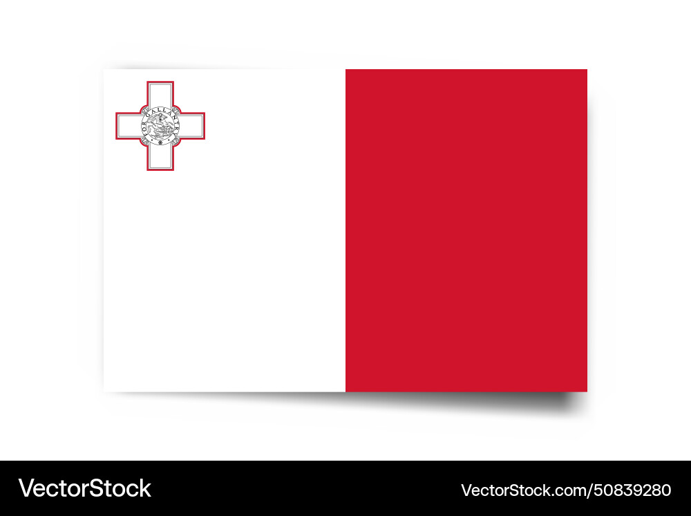 Rectangle flag of malta Royalty Free Vector Image