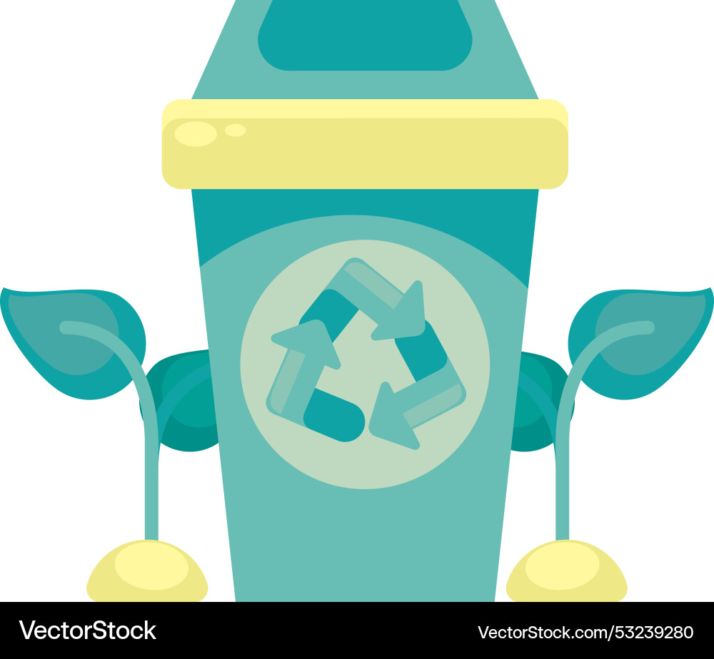 Recycle bin and plants Royalty Free Vector Image