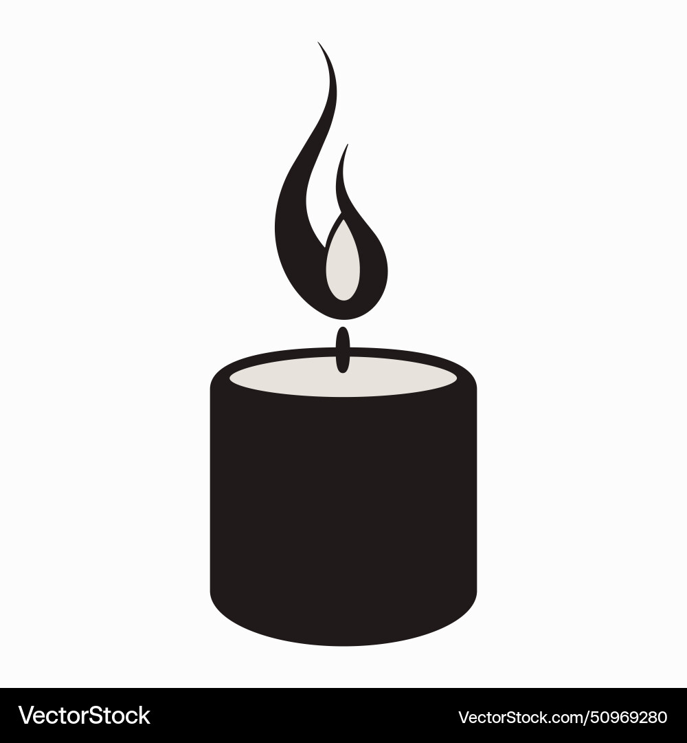 Simple burning candle in jar icon design logo Vector Image