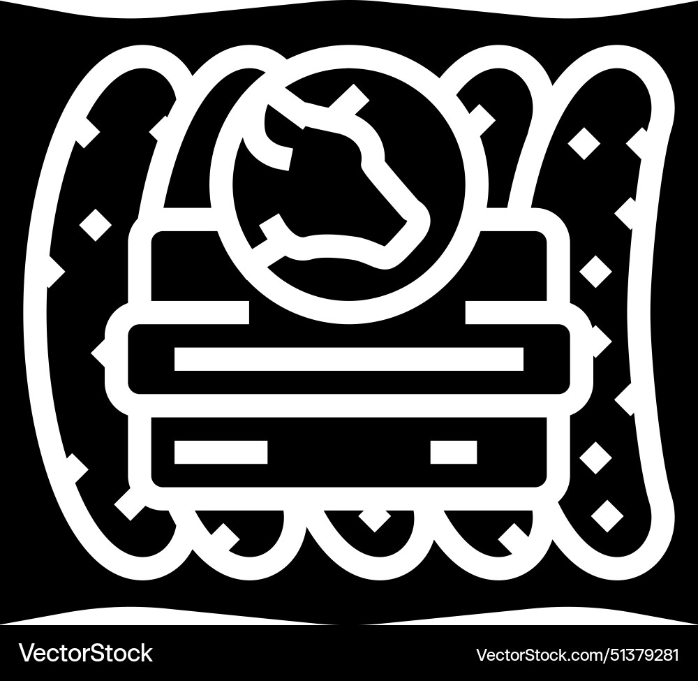 Beef sausage meat glyph icon Royalty Free Vector Image