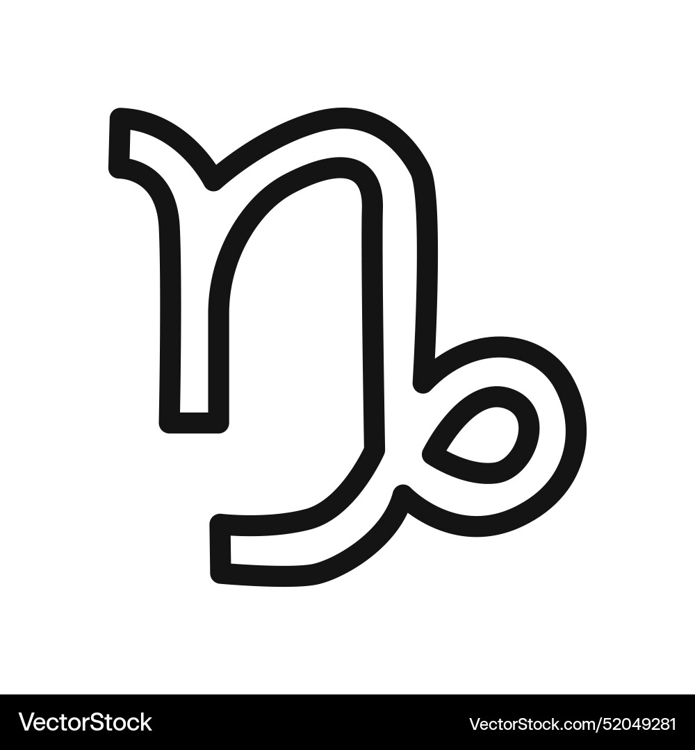 Capricorn zodiac sign icon linear graphics sign Vector Image
