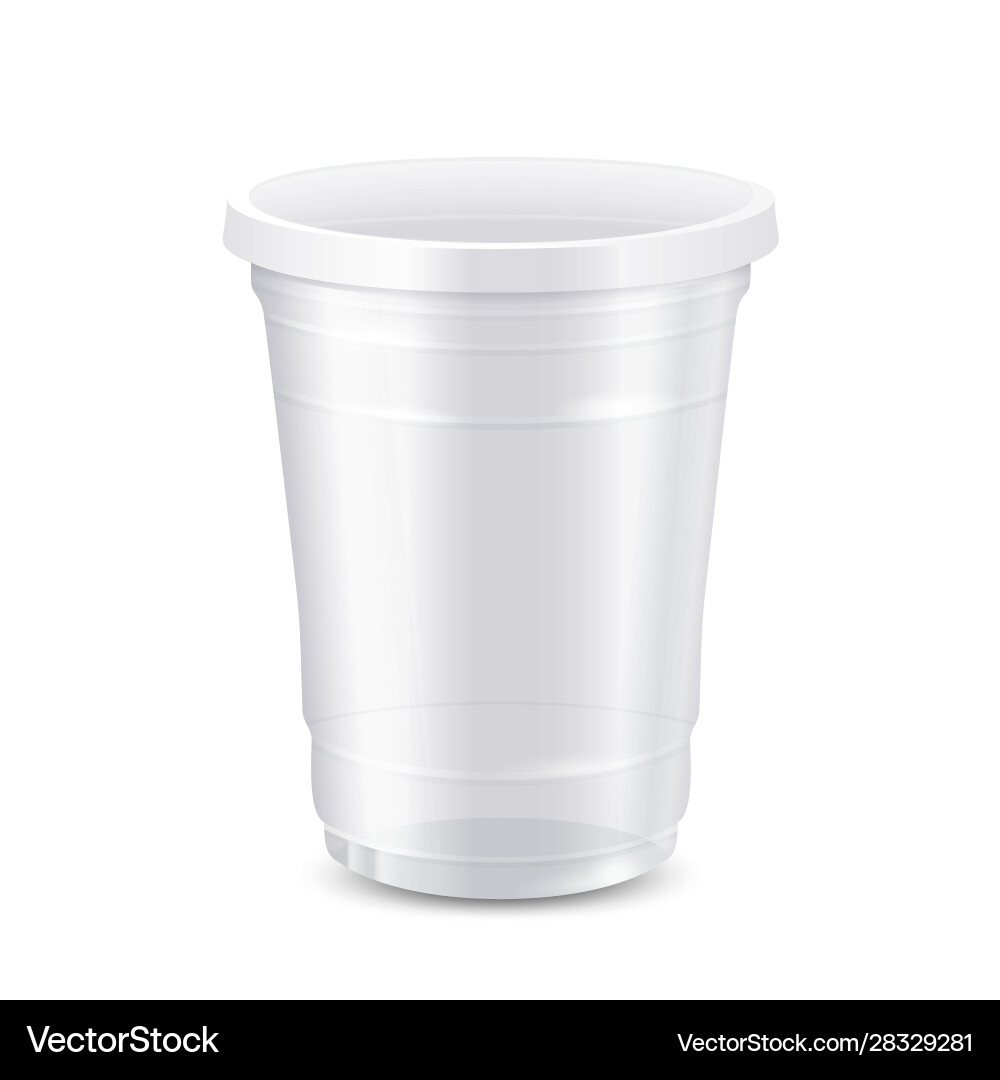 Empty white disposable plastic cup Royalty Free Vector Image