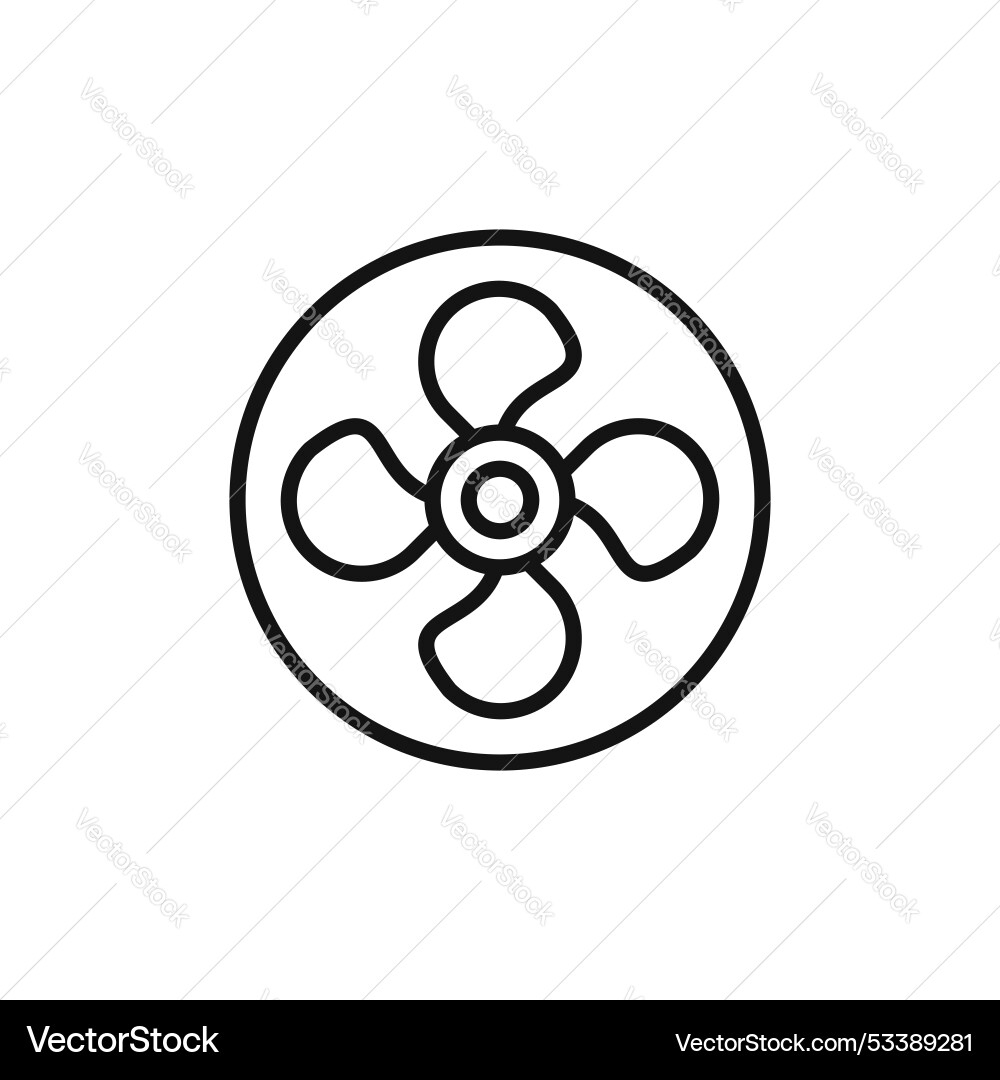 Fan icon isolated on white background Royalty Free Vector