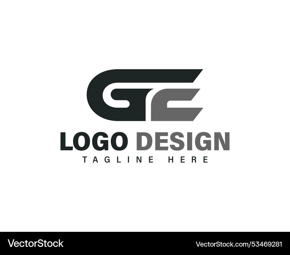 Ge letter monogram brand identity logo – Royalty-Free Vector | VectorStock