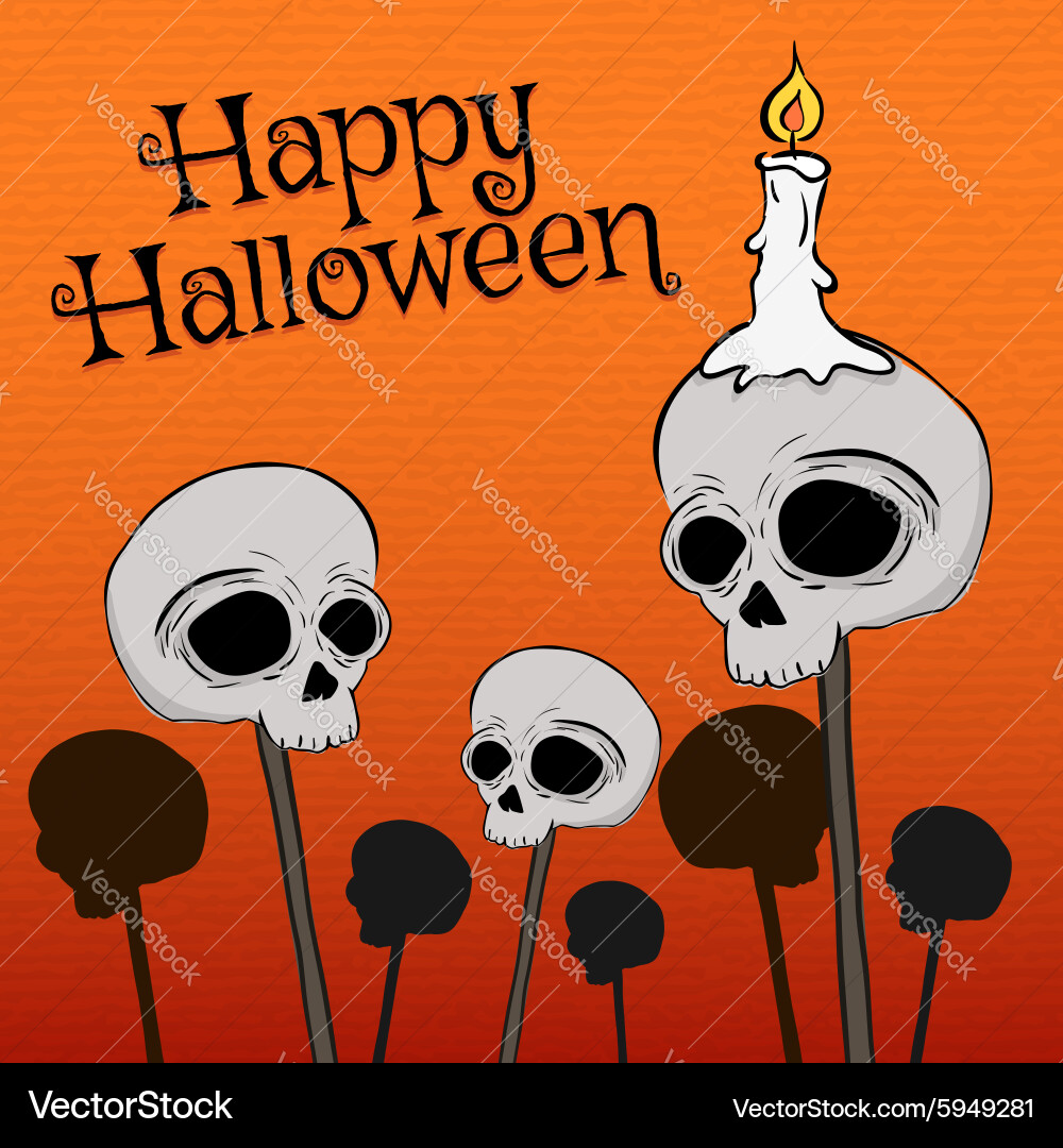 Halloween skull Royalty Free Vector Image - VectorStock