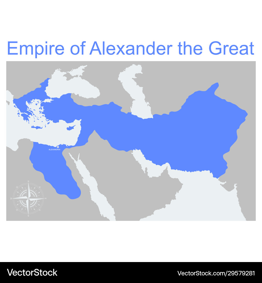 Map empire alexander great Royalty Free Vector Image