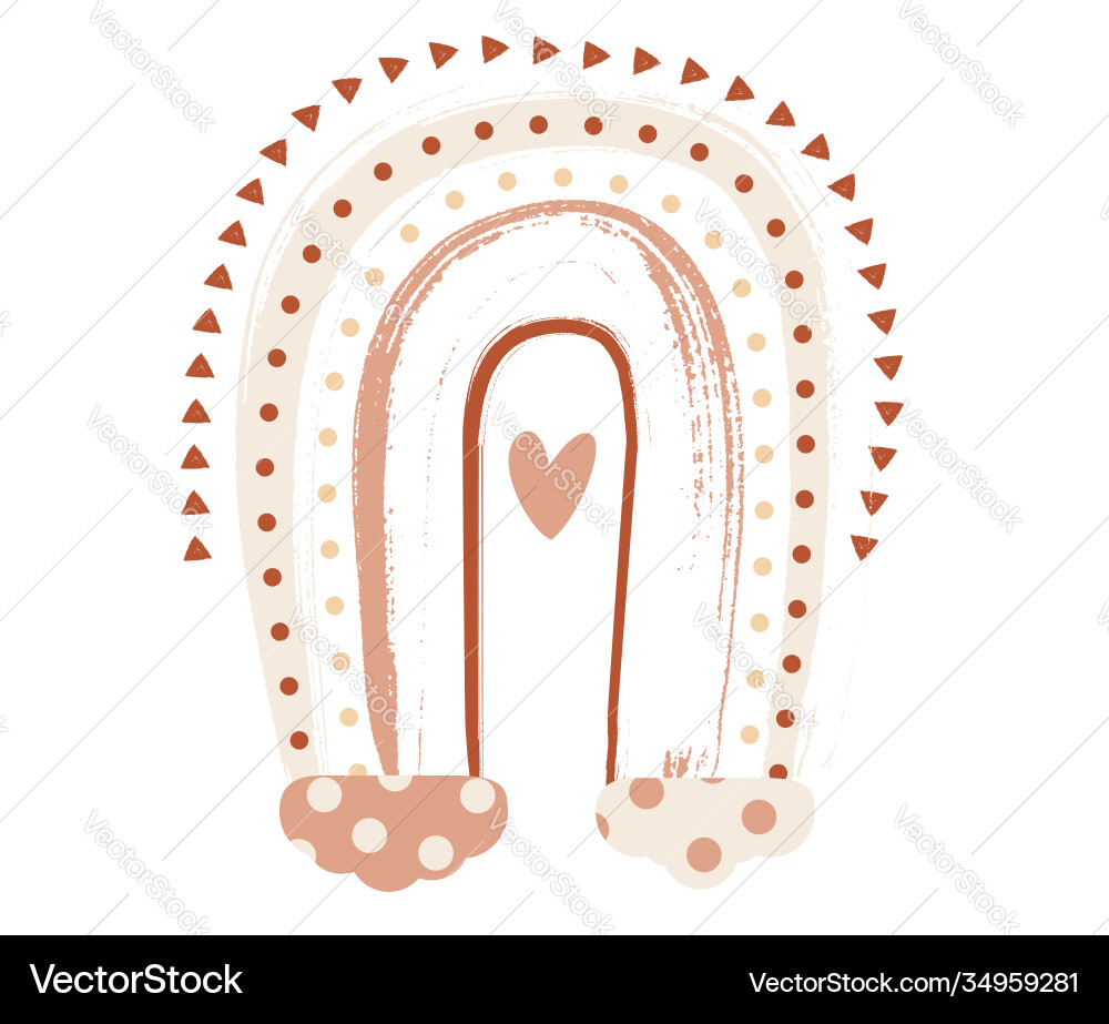 Scandinavian boho nursery rainbow print Royalty Free Vector