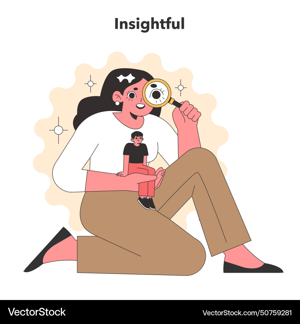 Self-reflection concept Royalty Free Vector Image