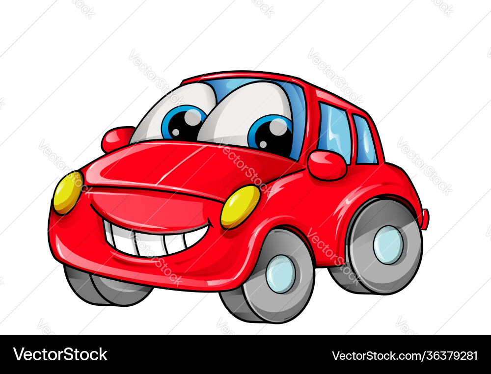 Smiling Red Car Mascot Cartoon Royalty Free Vector Image