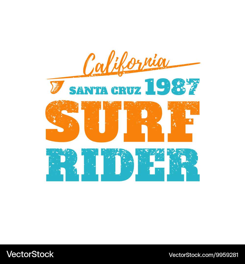 Surf rider california Royalty Free Vector Image
