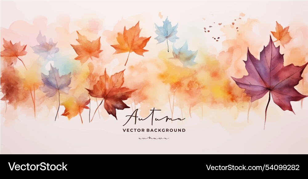 Abstract art autumn background with watercolor Vector Image