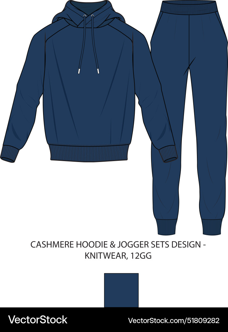 Cashmere jogger set cad design Royalty Free Vector Image
