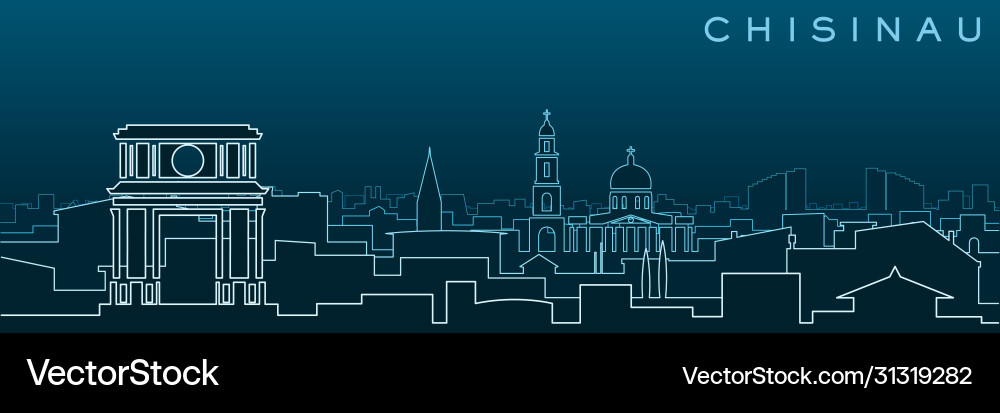 Chisinau multiple lines skyline and landmarks Vector Image