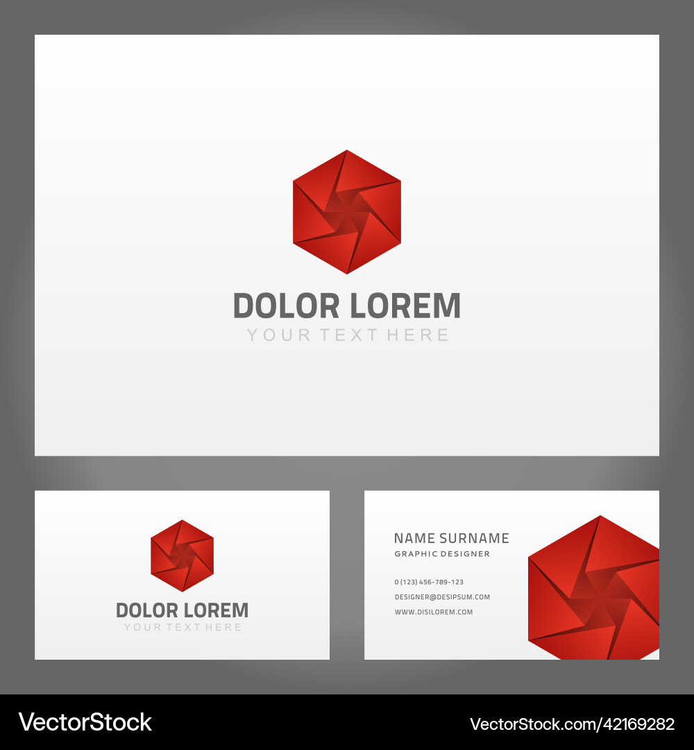 Collection red abstract circle twisted origami Vector Image