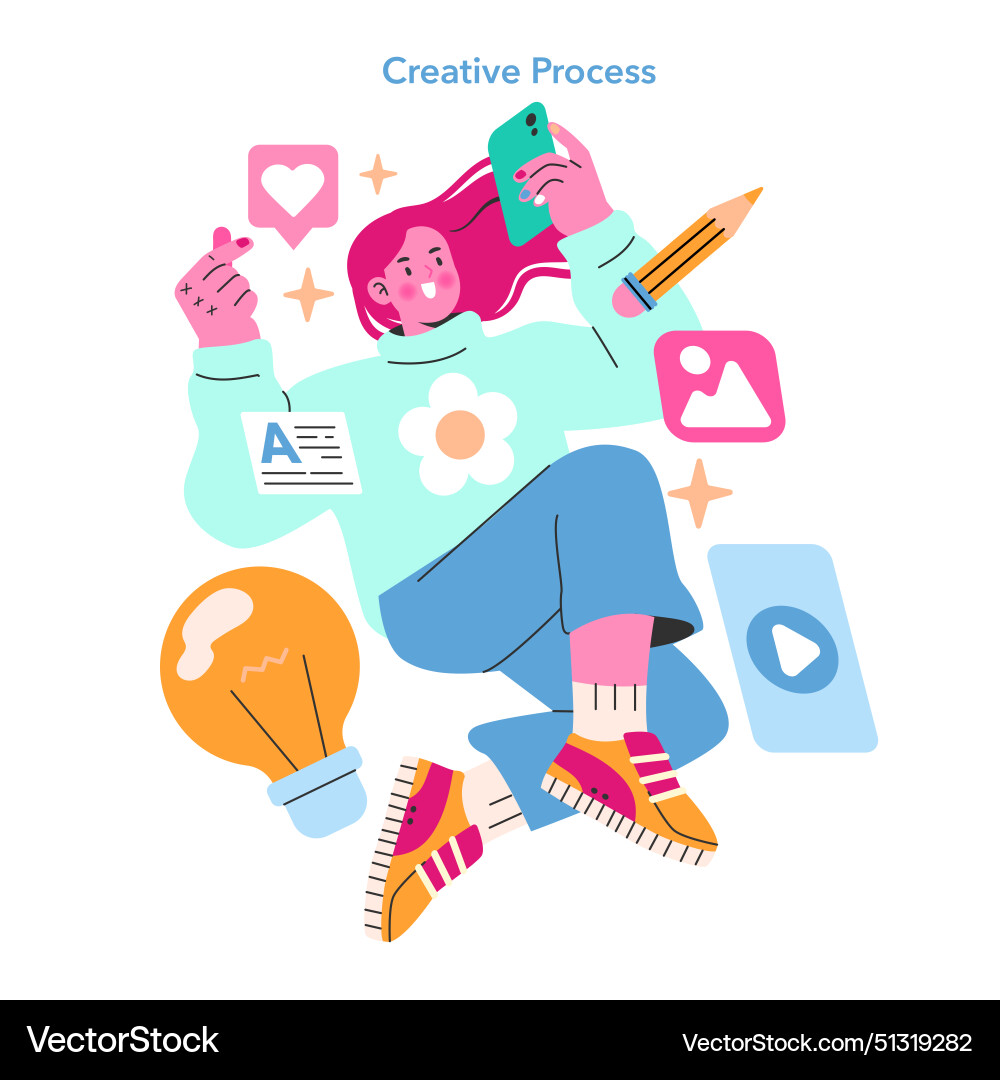 Content creation flat Royalty Free Vector Image