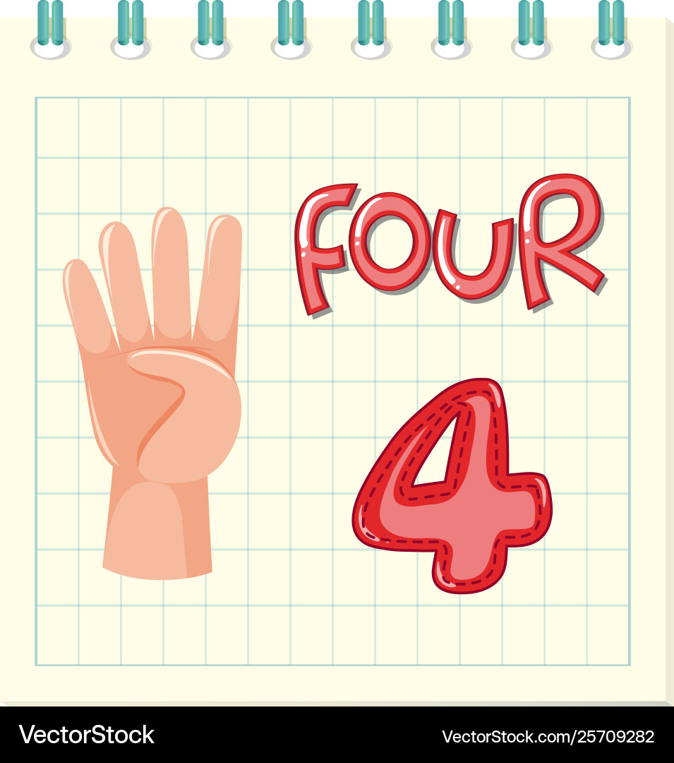 Count number four worksheet Royalty Free Vector Image