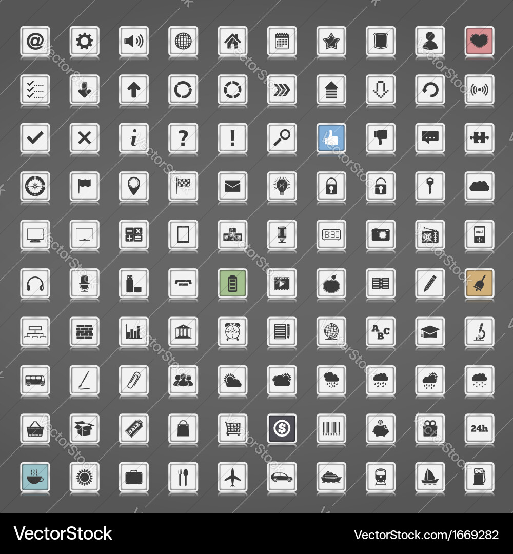 Icon Set Collection Royalty Free Vector Image - VectorStock
