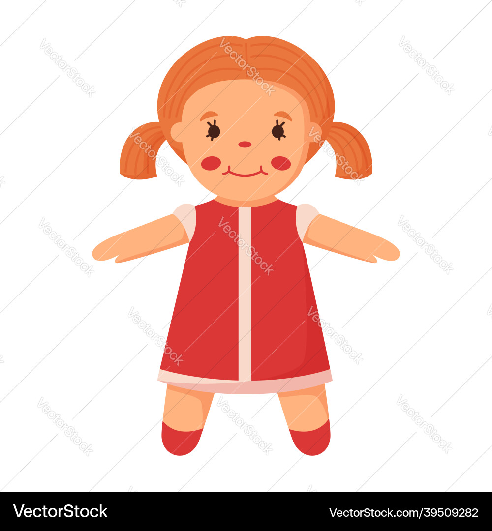 Kids toy cute doll isolated Royalty Free Vector Image