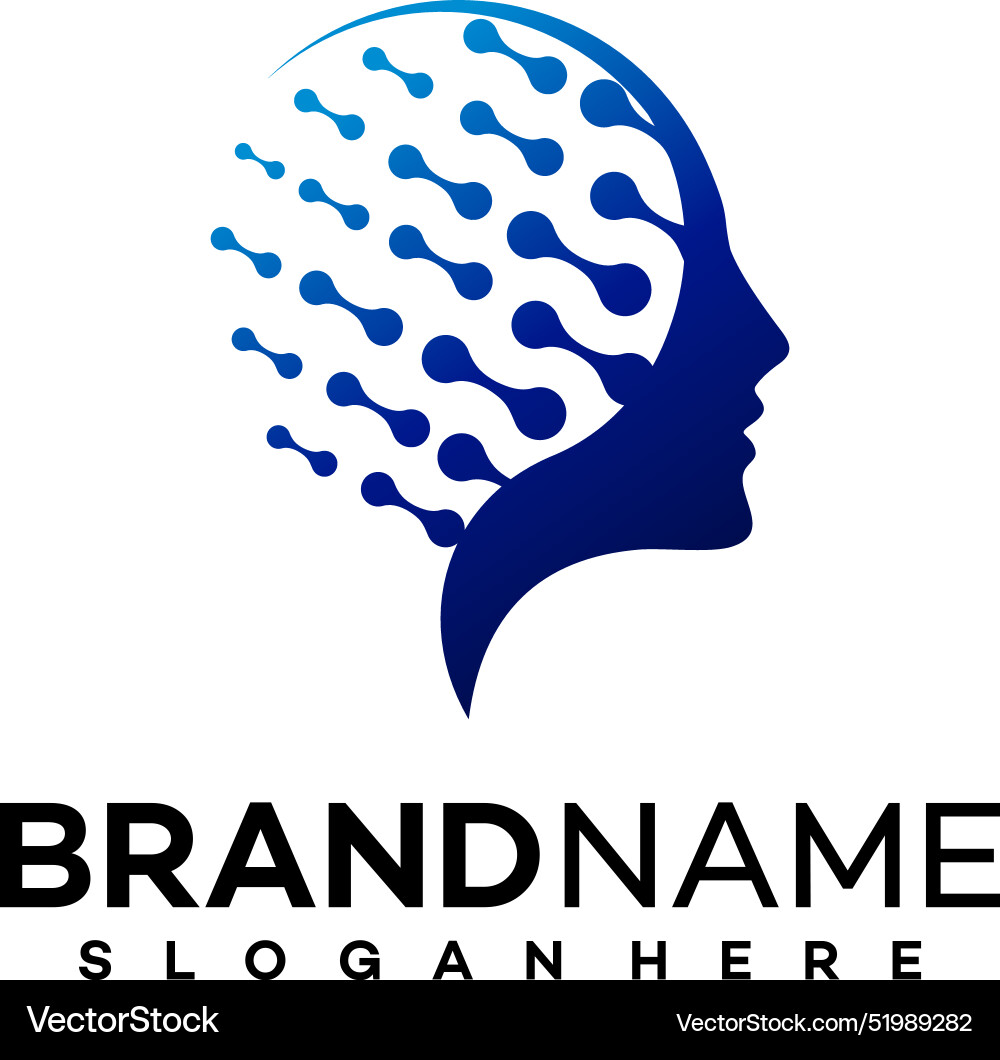 Mind tech logo template design Royalty Free Vector Image