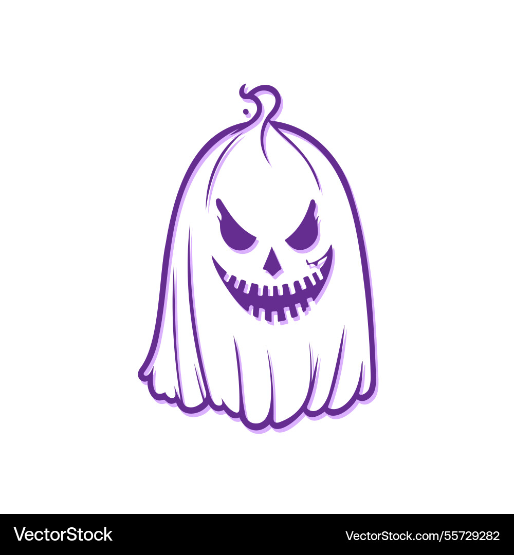 Spooky ghost character cartoon for halloween Vector Image