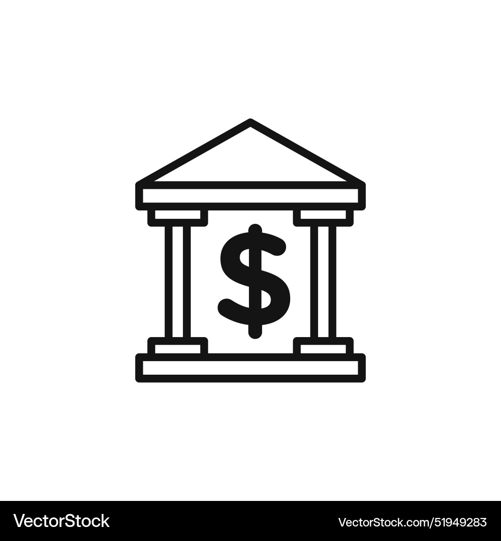 Bank logo sign outline Royalty Free Vector Image
