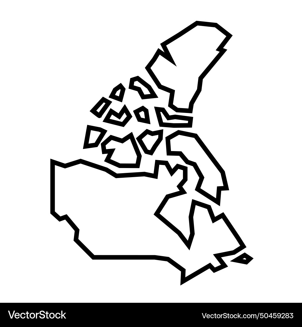 Canada Country Map Thick Outline Icon Royalty Free Vector