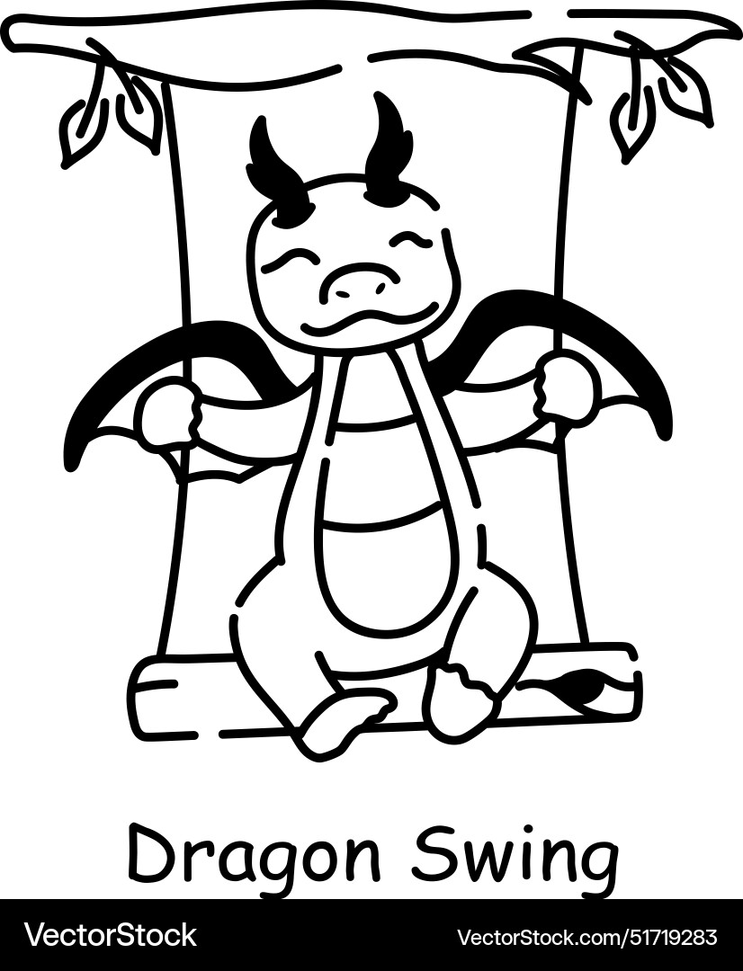 Dragon swing Royalty Free Vector Image - VectorStock
