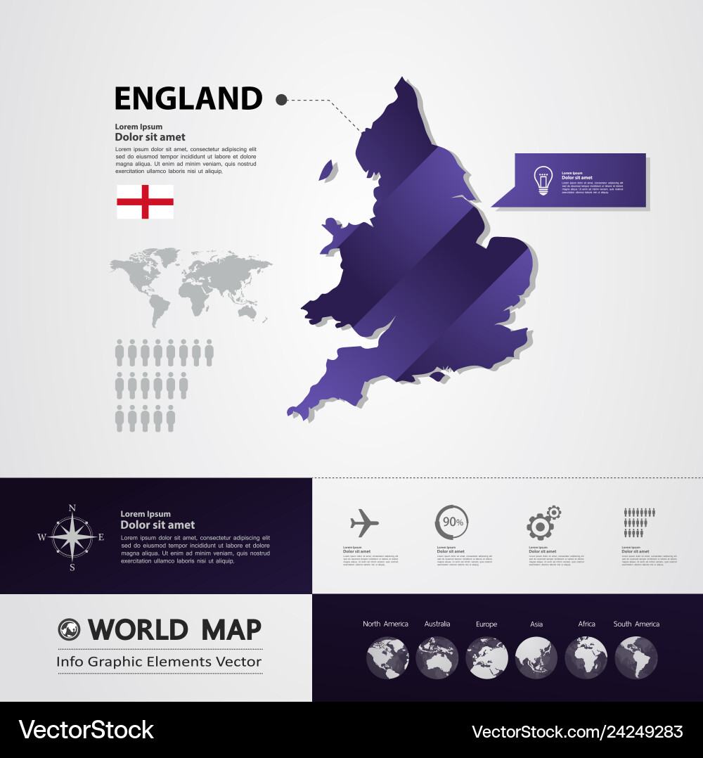 England map Royalty Free Vector Image - VectorStock