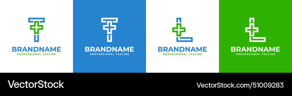 Letter t medical cross modern logo suitable Vector Image