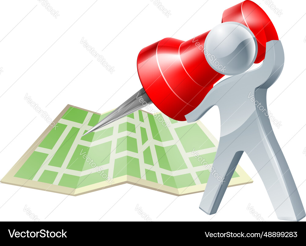 Map pin silver man Royalty Free Vector Image - VectorStock