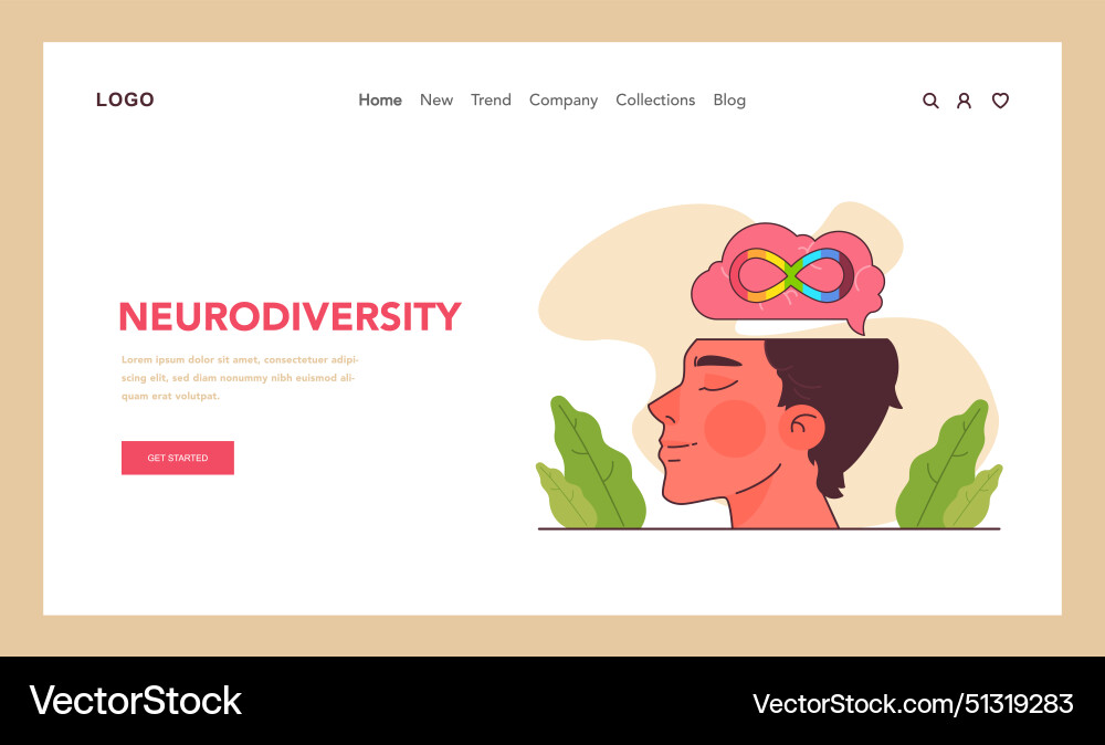 Neurodiversity web banner or landing page Vector Image