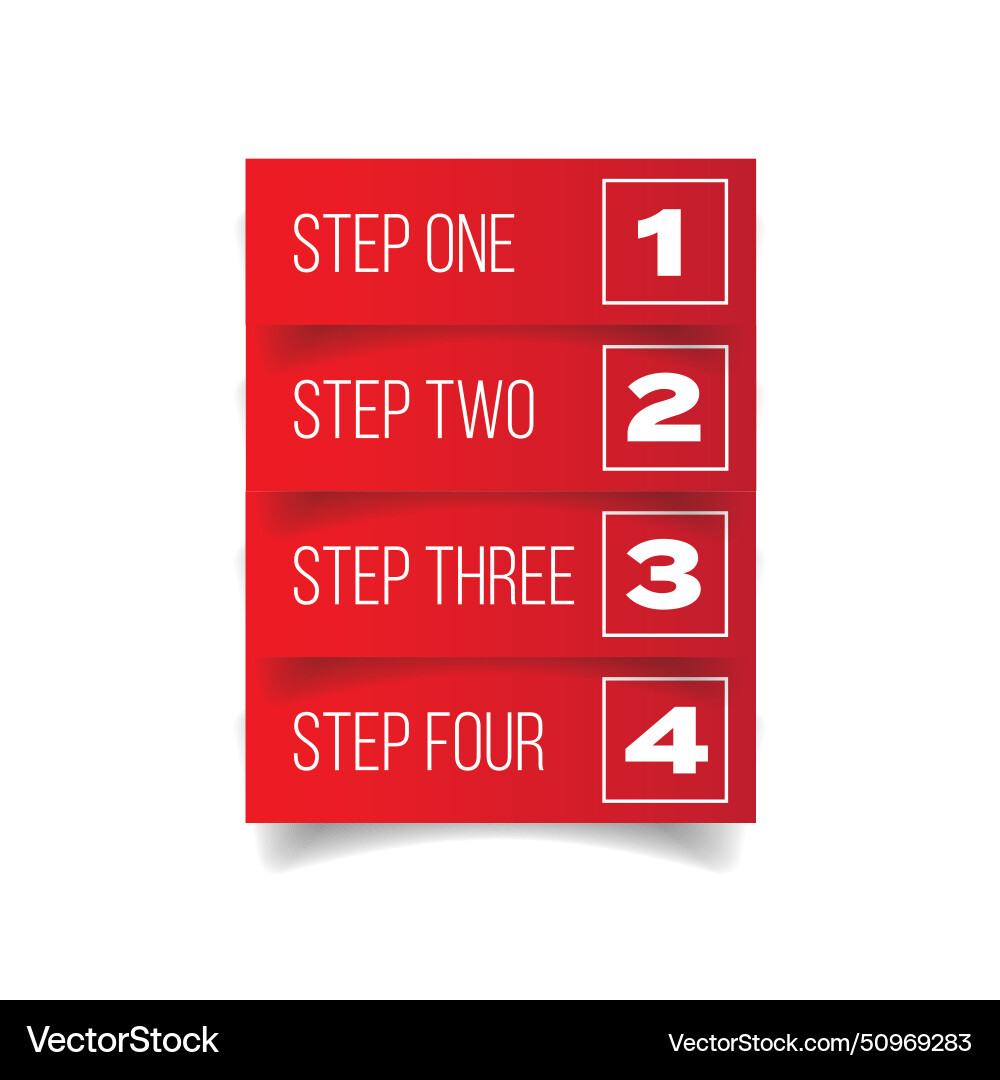 Step one two three four progress bar Royalty Free Vector