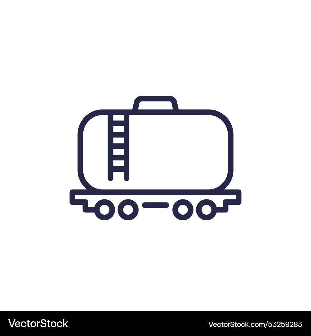 Tank wagon line icon on white Royalty Free Vector Image