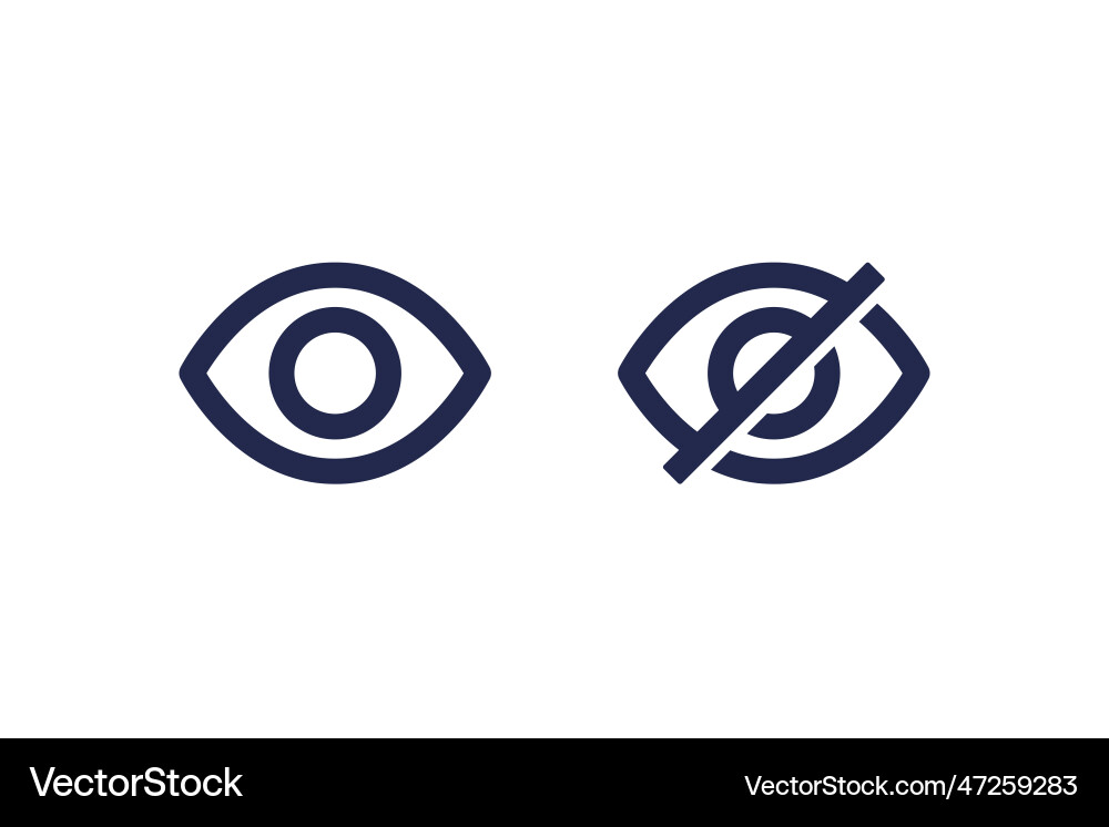 Visible and hidden icons on white Royalty Free Vector Image