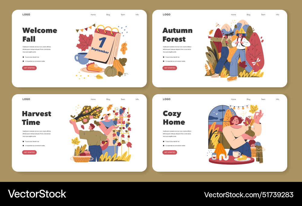 Welcome fall flat Royalty Free Vector Image - VectorStock