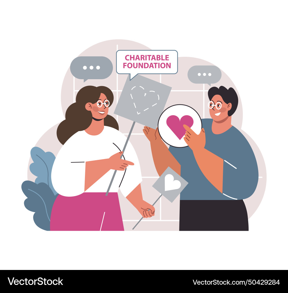 Charity and charitable foundation help for people Vector Image