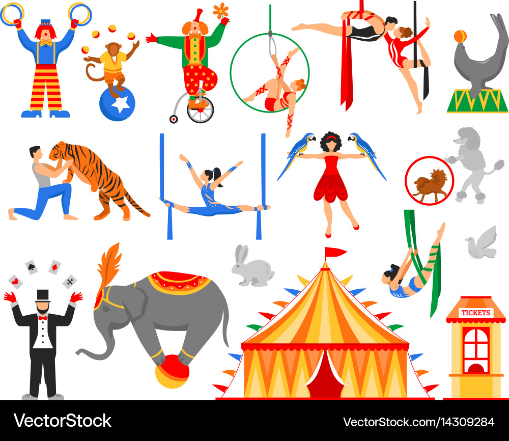 Circus artist characters collection Royalty Free Vector