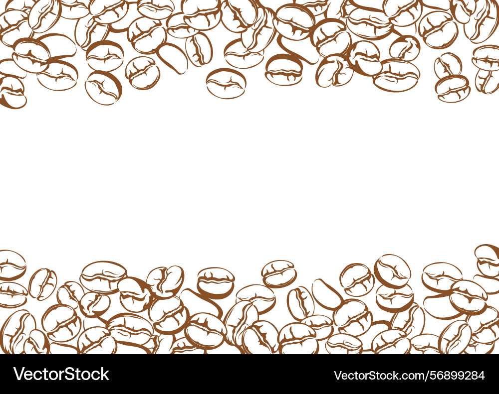 Coffee background hand drawn frames border Vector Image