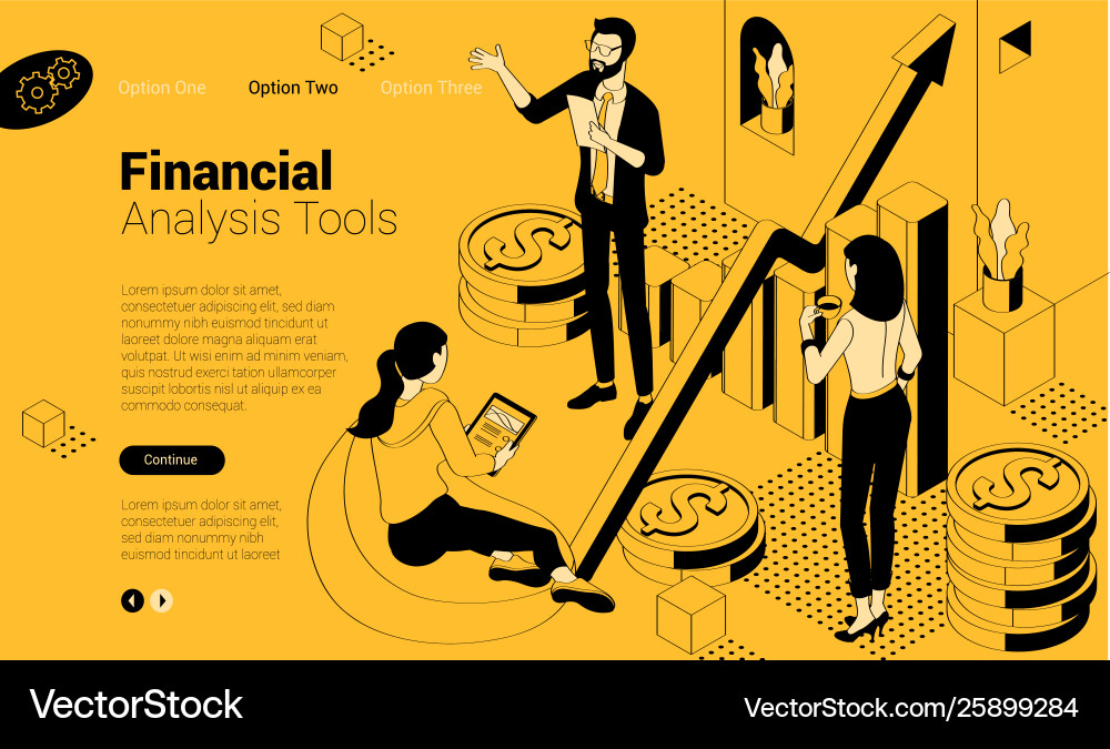 Financial analysis and investment msnsgement Vector Image