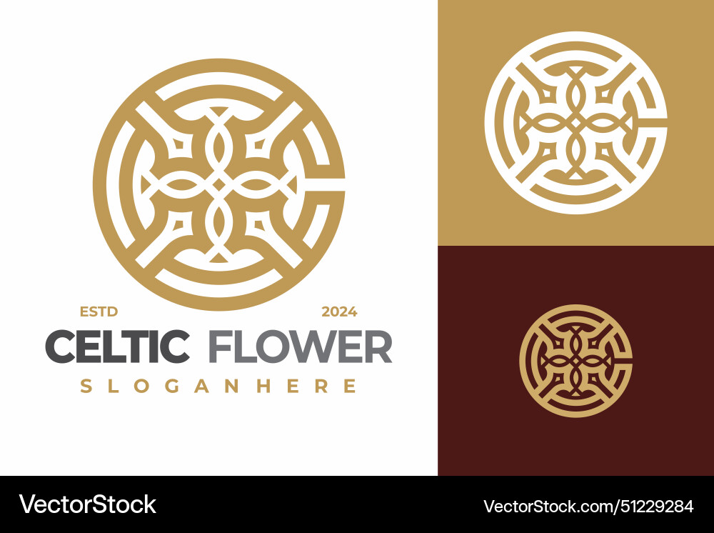 Flower letter c celtic logo design symbol icon Vector Image