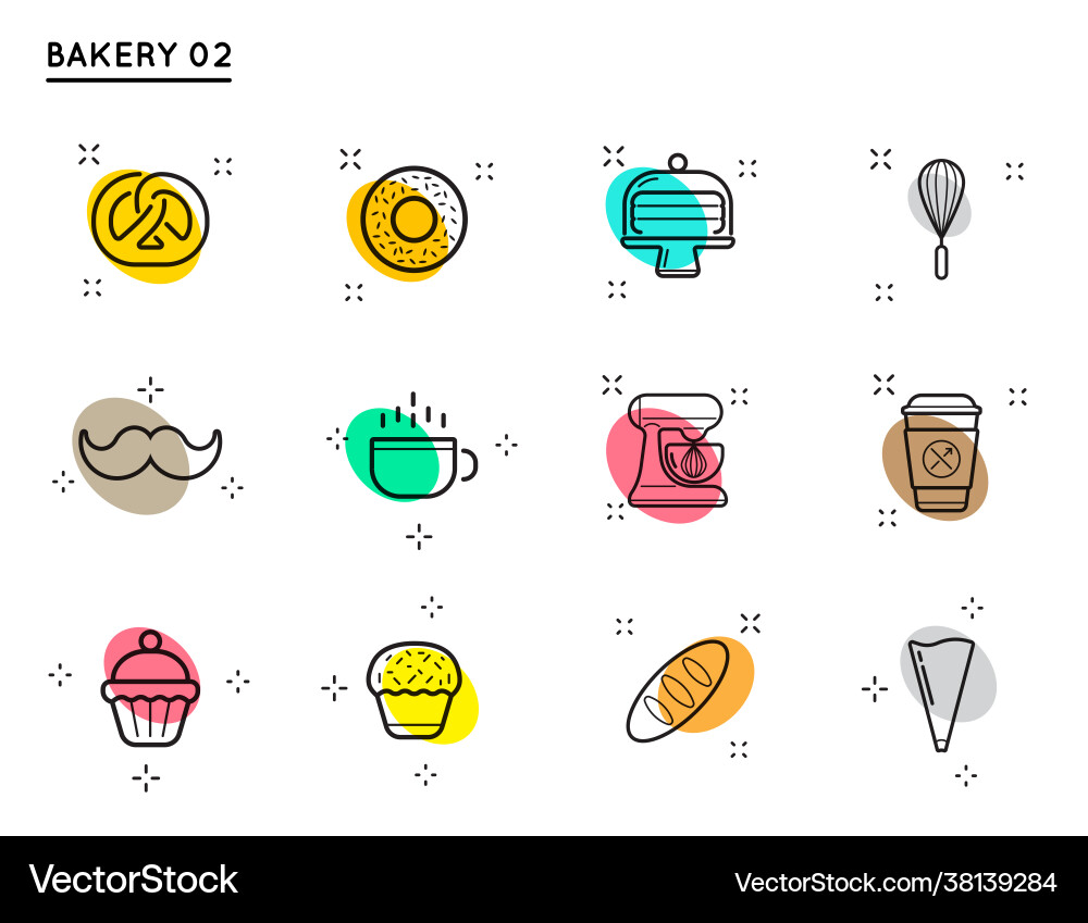 Set bakery and pastry elements Royalty Free Vector Image