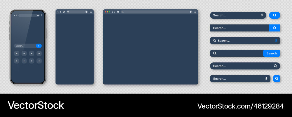 Smartphone blank internet browser window Vector Image