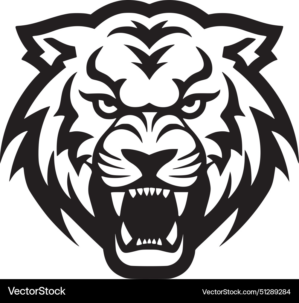 Tiger - minimalist and flat logo Royalty Free Vector Image