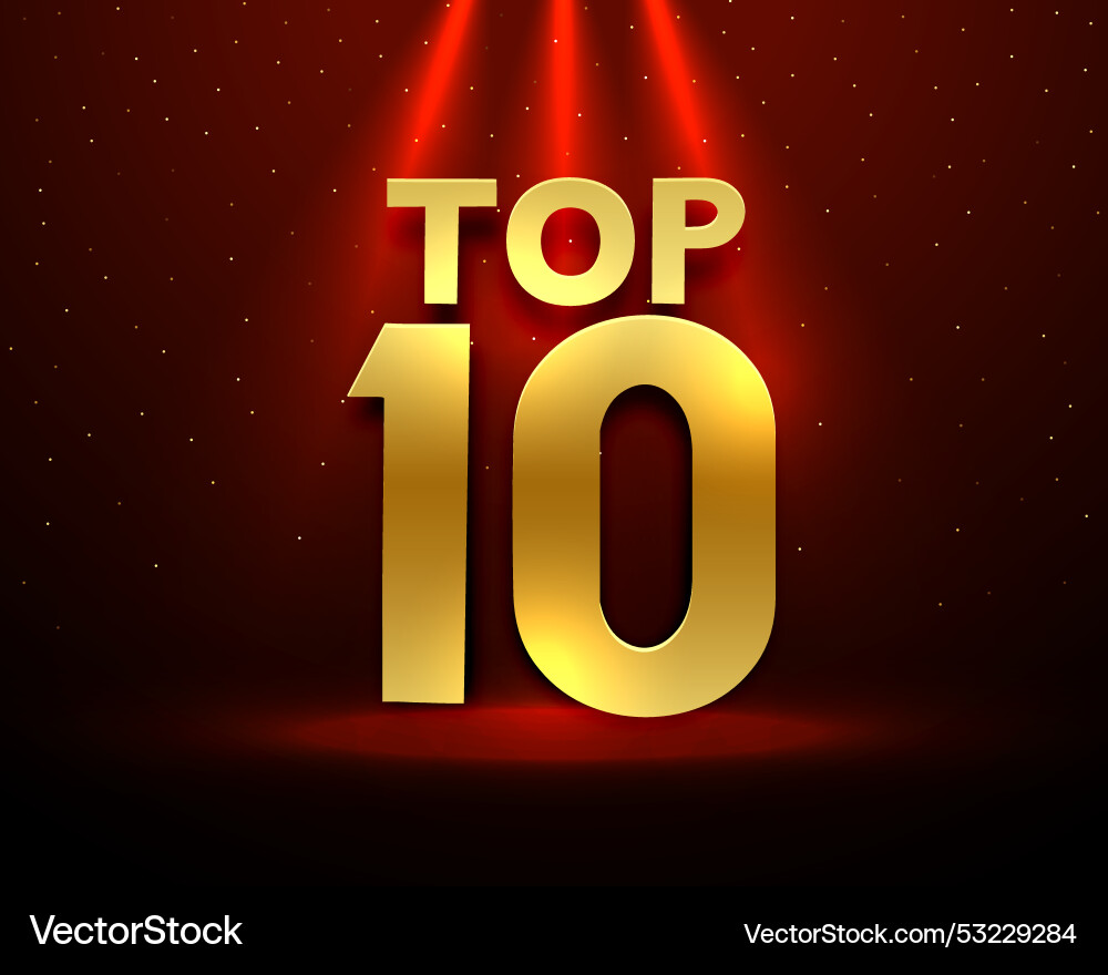 Top 10 popular ranking background with focus Vector Image