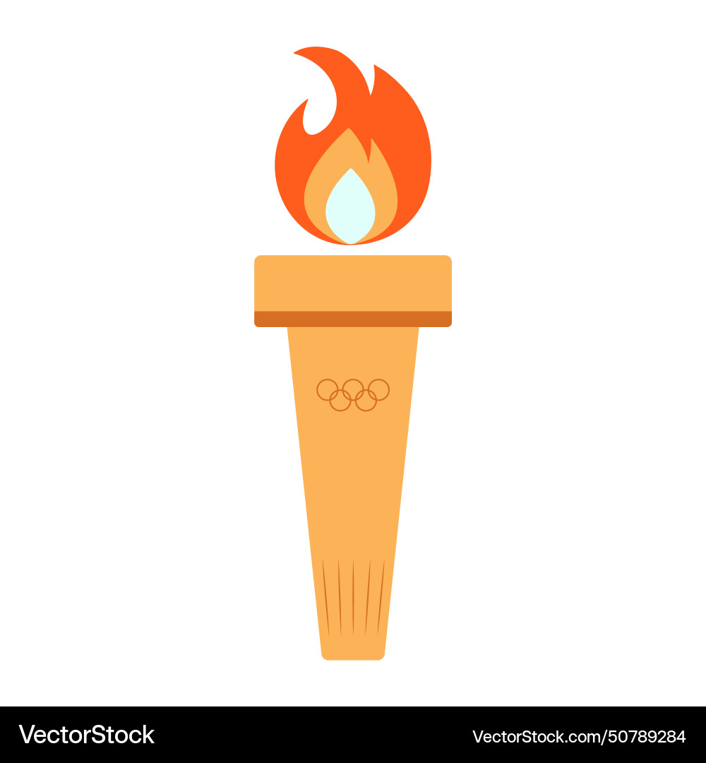 Torch icon design isolated on white Royalty Free Vector