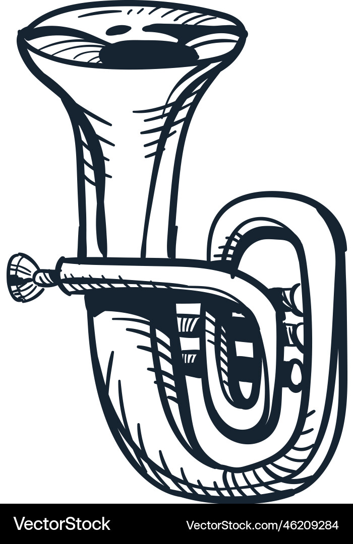 Tuba instrument musical Royalty Free Vector Image