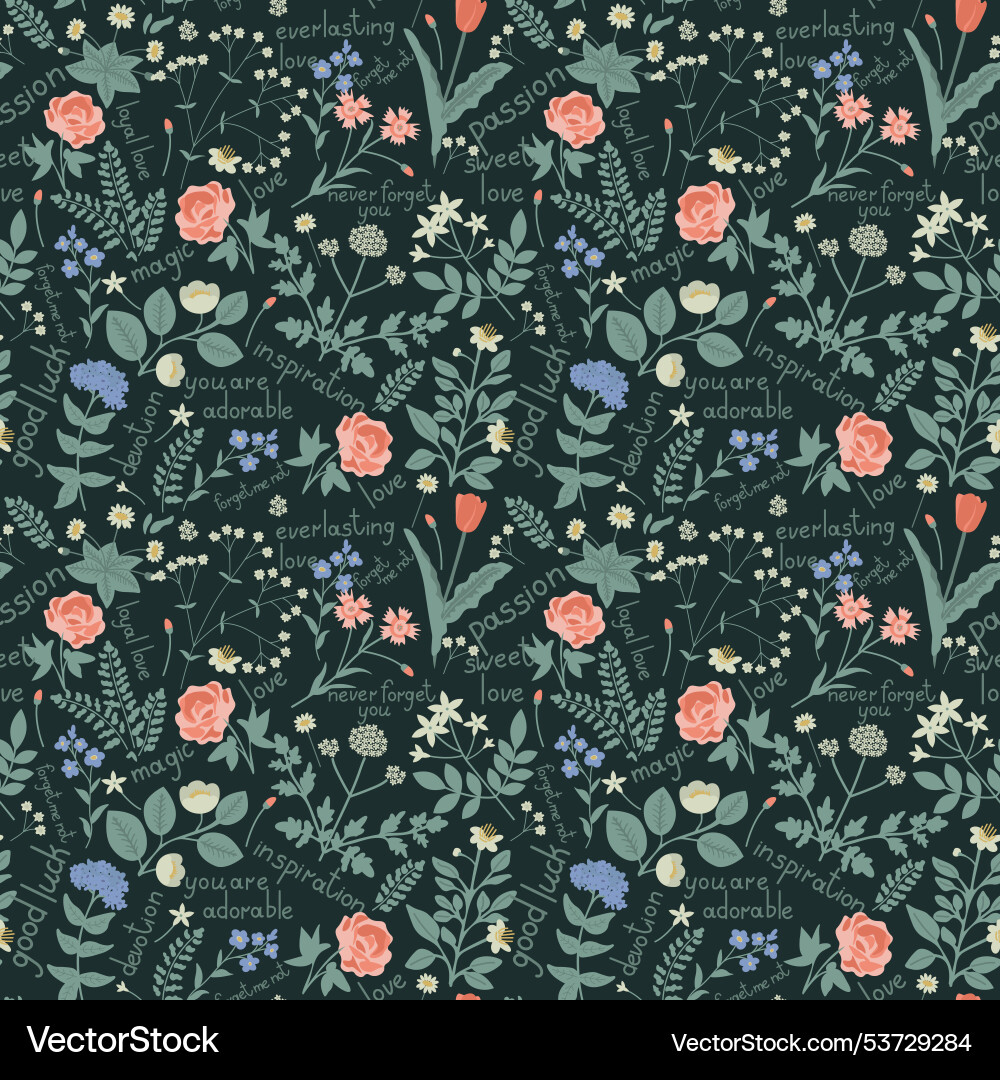 Victorian flower language Royalty Free Vector Image