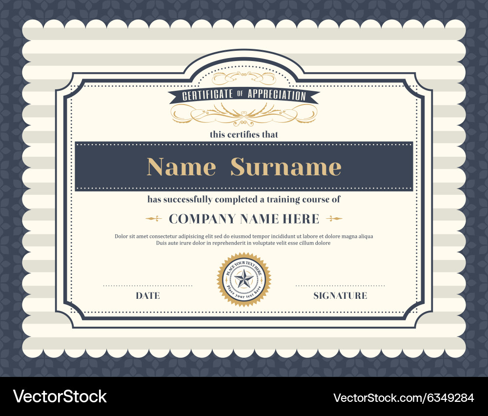 Vintage retro frame certificate background Vector Image