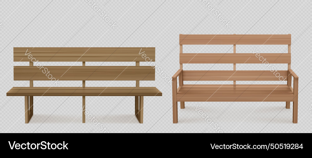 Wooden bench for park or backyard decoration Vector Image