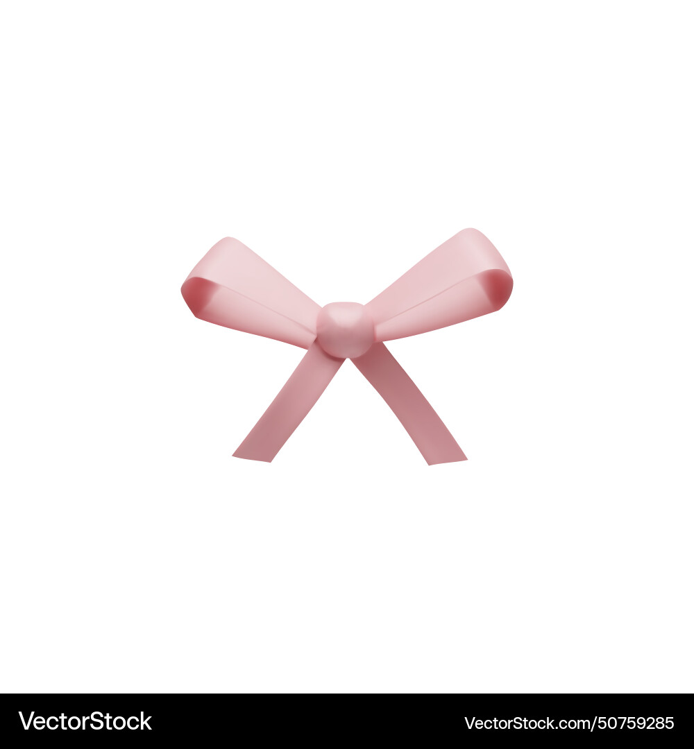 3d pink bow Royalty Free Vector Image - VectorStock